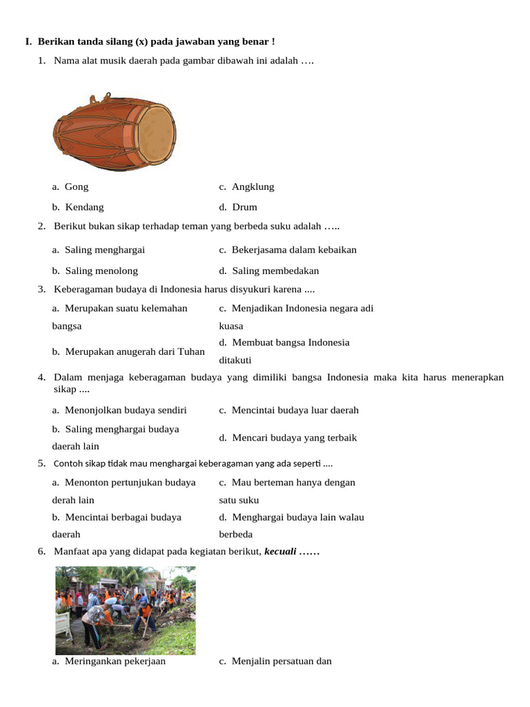 Uts Tema 1 Subtema 1-2 Kelas 4 Semester 1 | PDF
