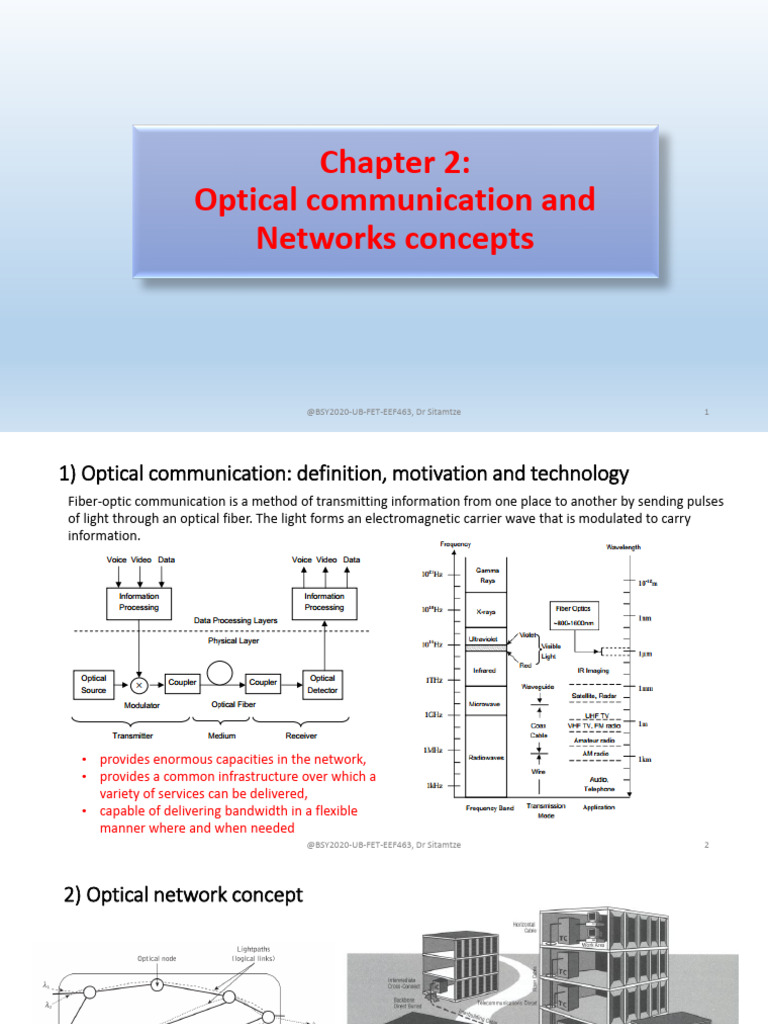 Chapter2_Optical communication and Networks concepts (1) | PDF | Wavelength Division ...