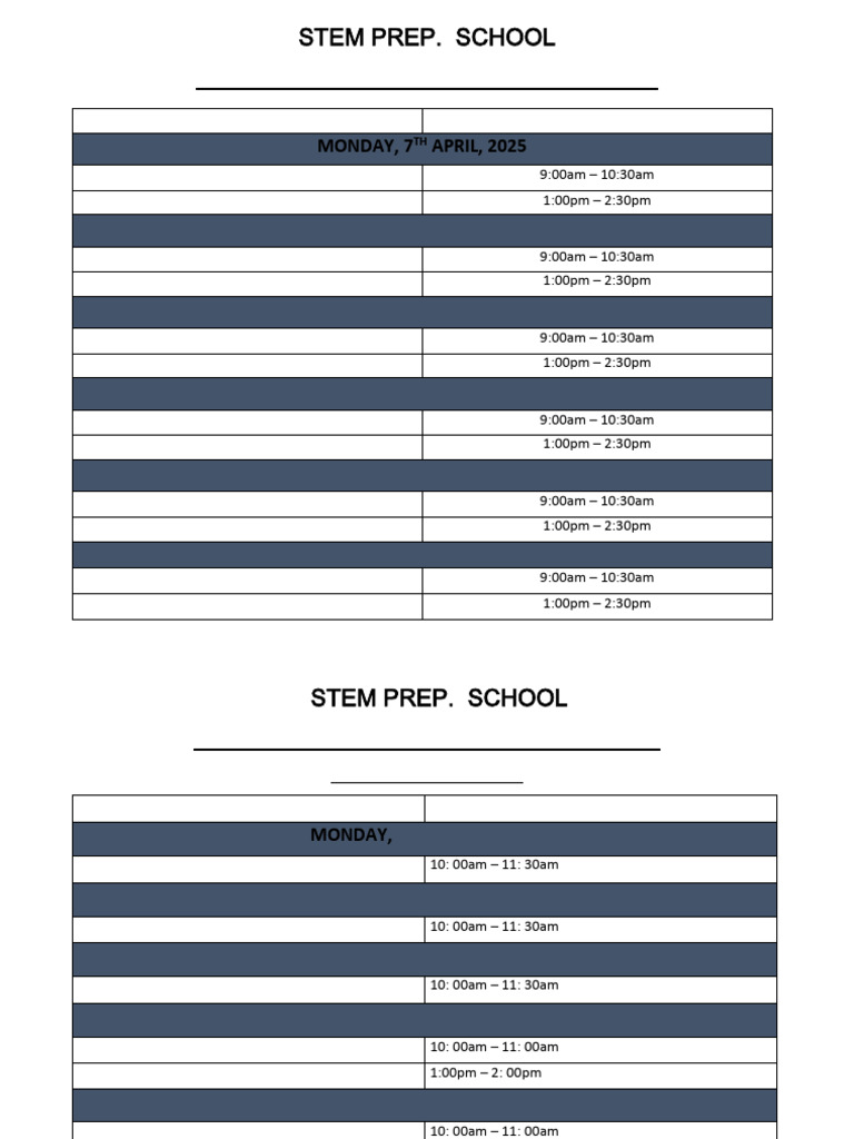 Second Term Examination Schedule | PDF