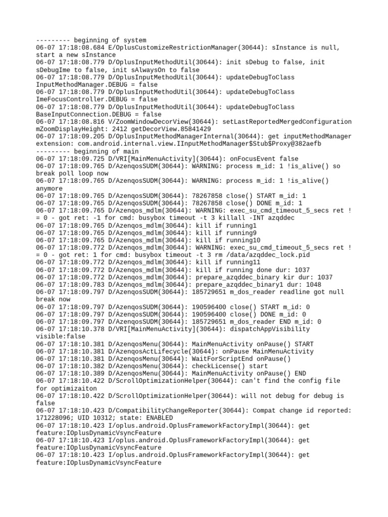 pid_logcat_ts_2025-06-07_17-18-27__MainMenuActivity__30644 | PDF | Java (Programming Language ...