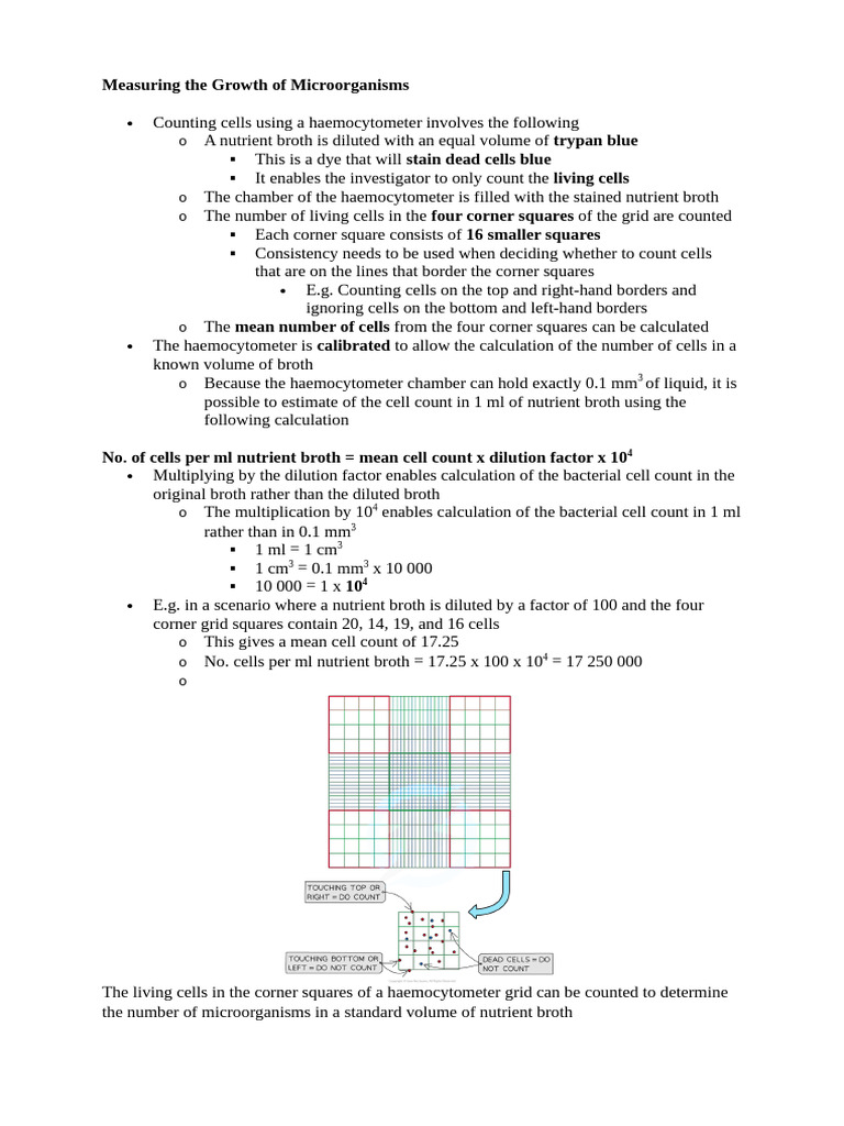 Counting Microorganisms with Haemocytometer | PDF