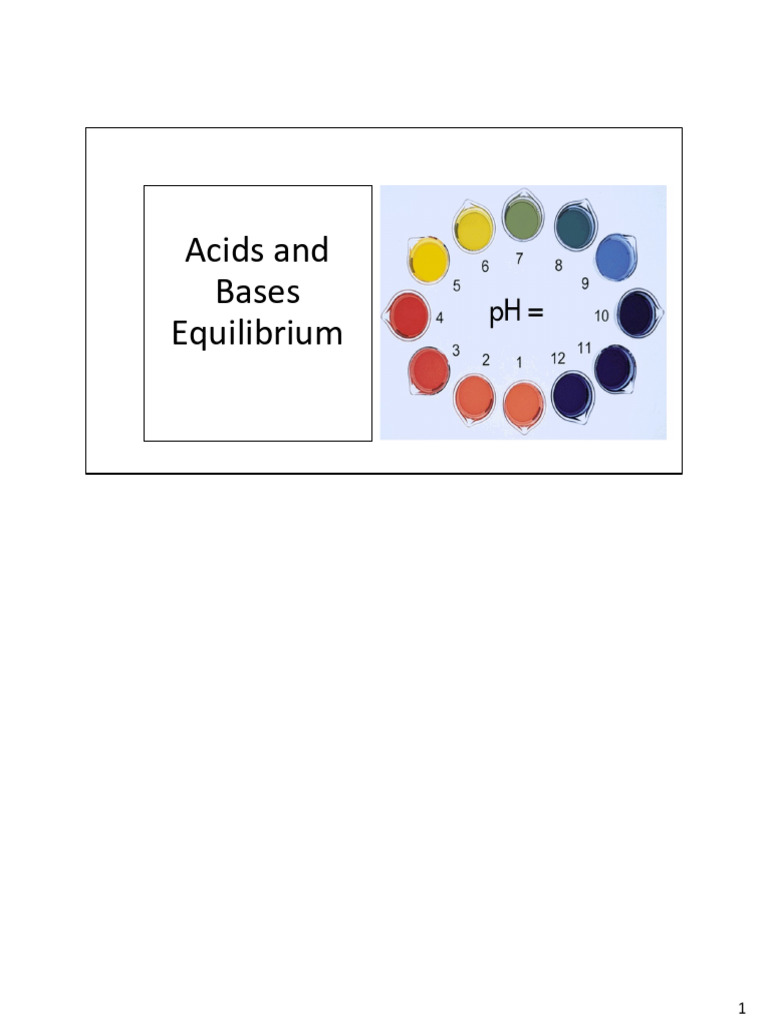EDITED Acids and Bases Equilibria | PDF | Acid | Ph