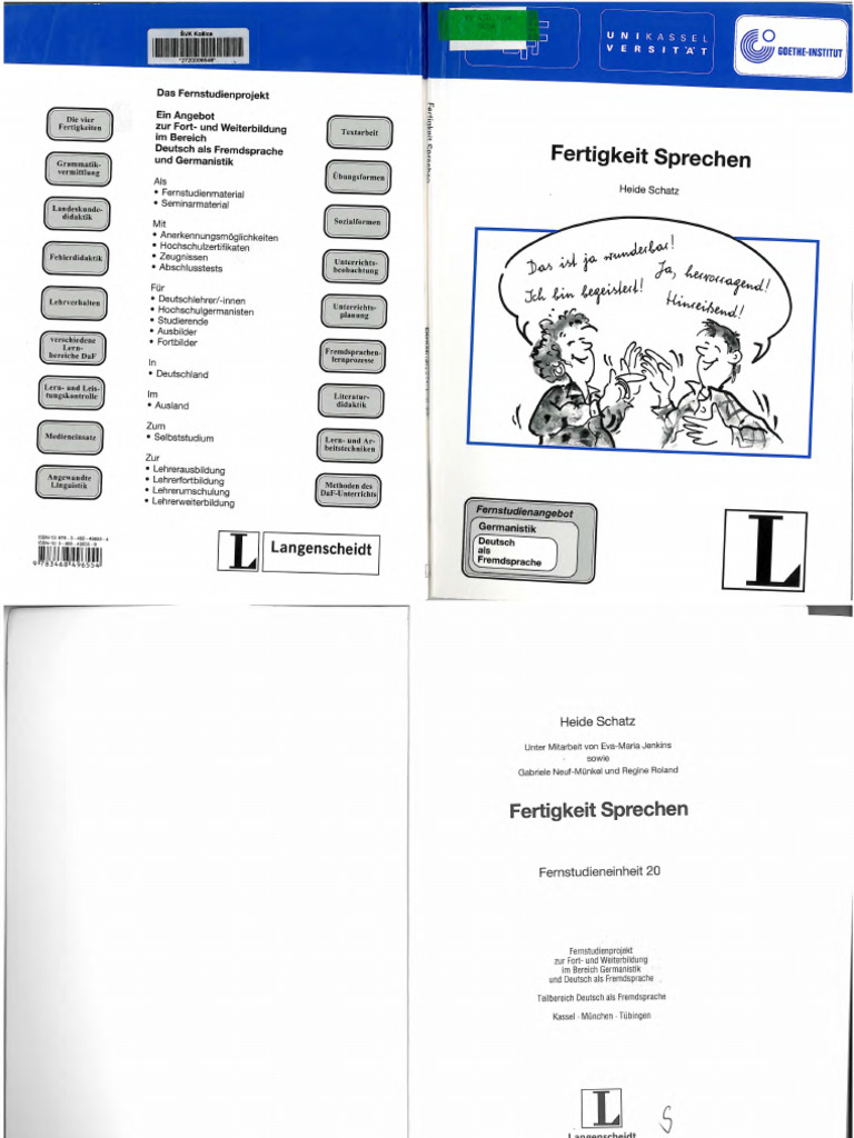 Fertigkeit Sprechen Fernstudieneinheit 20 Goethe | PDF