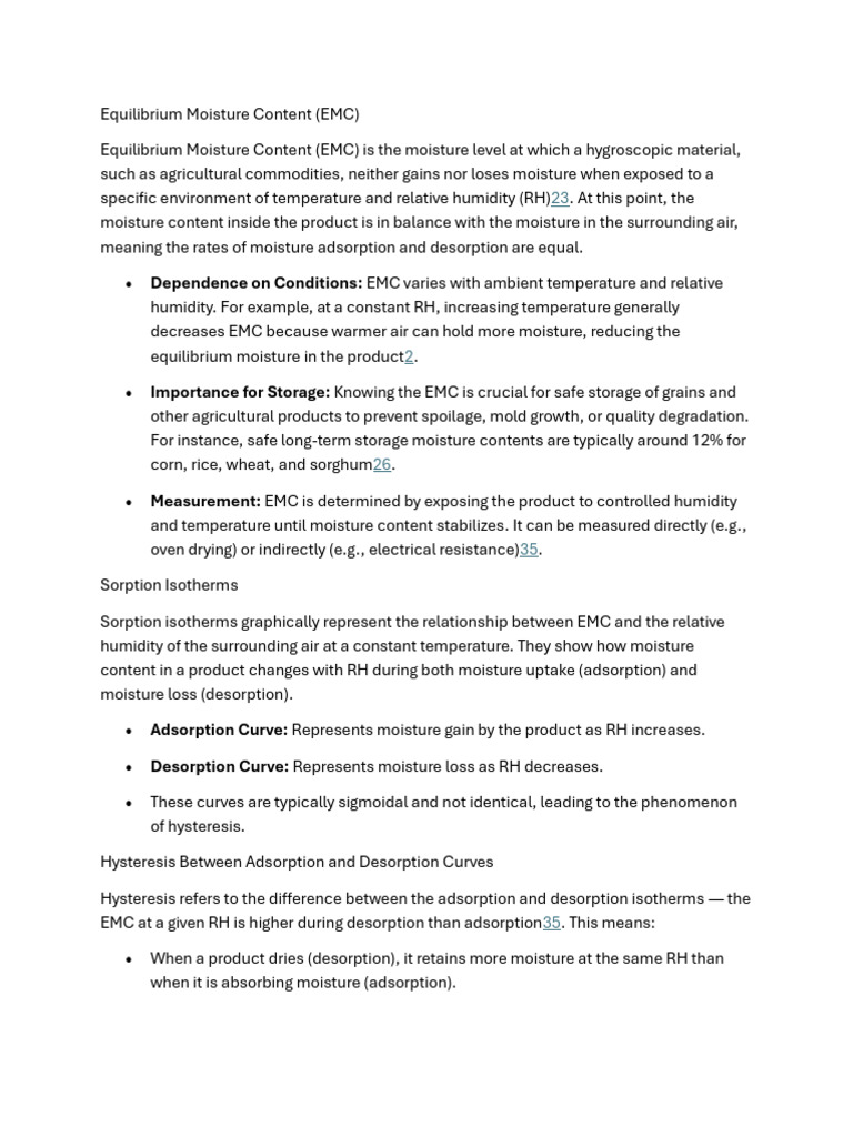 Equilibrium Moisture Content | PDF | Adsorption | Hysteresis