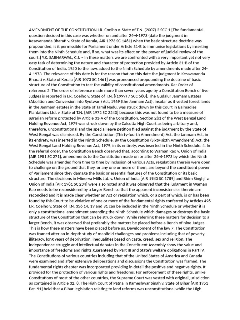 Amendment of The Constitution I | PDF | Judiciaries | Political Law