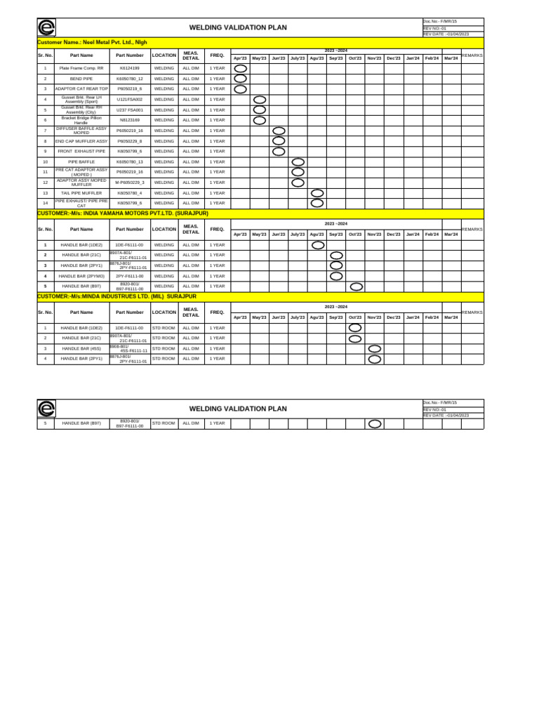 F-MR-16 Welding Validation Plan | PDF | Mechanical Engineering | Propulsion