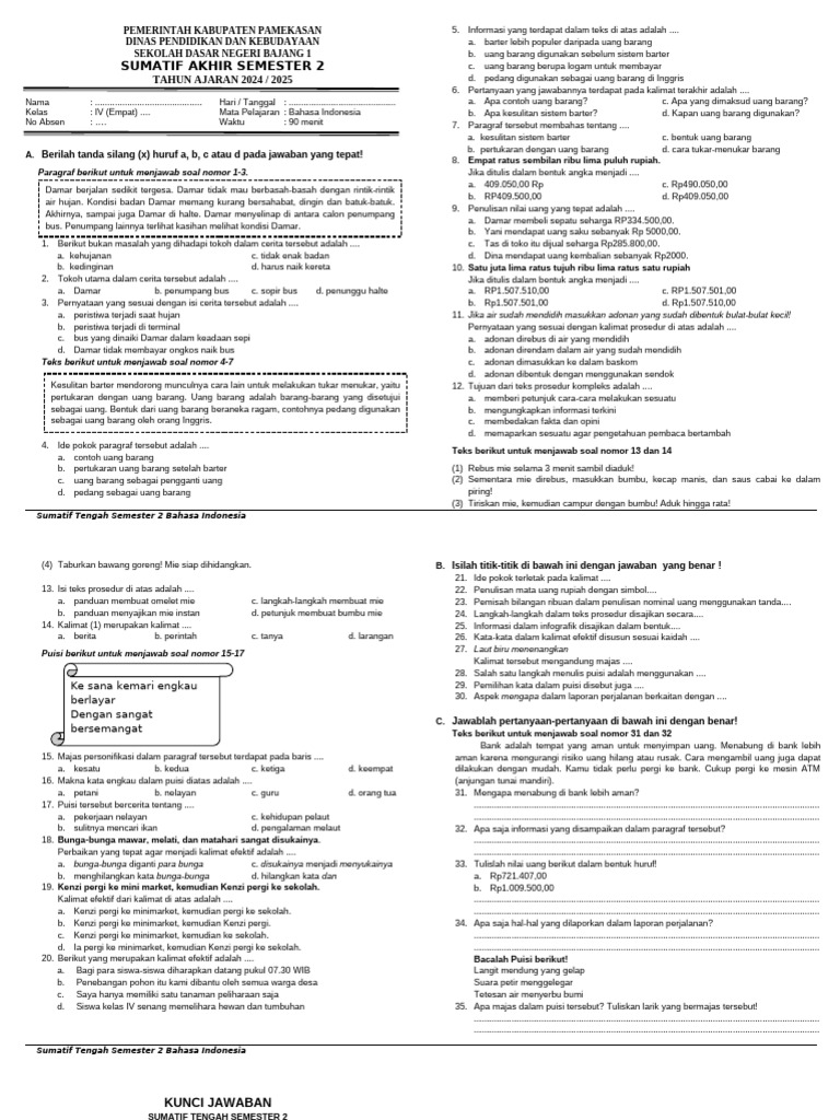 Sumatif Bhs - Ind | PDF