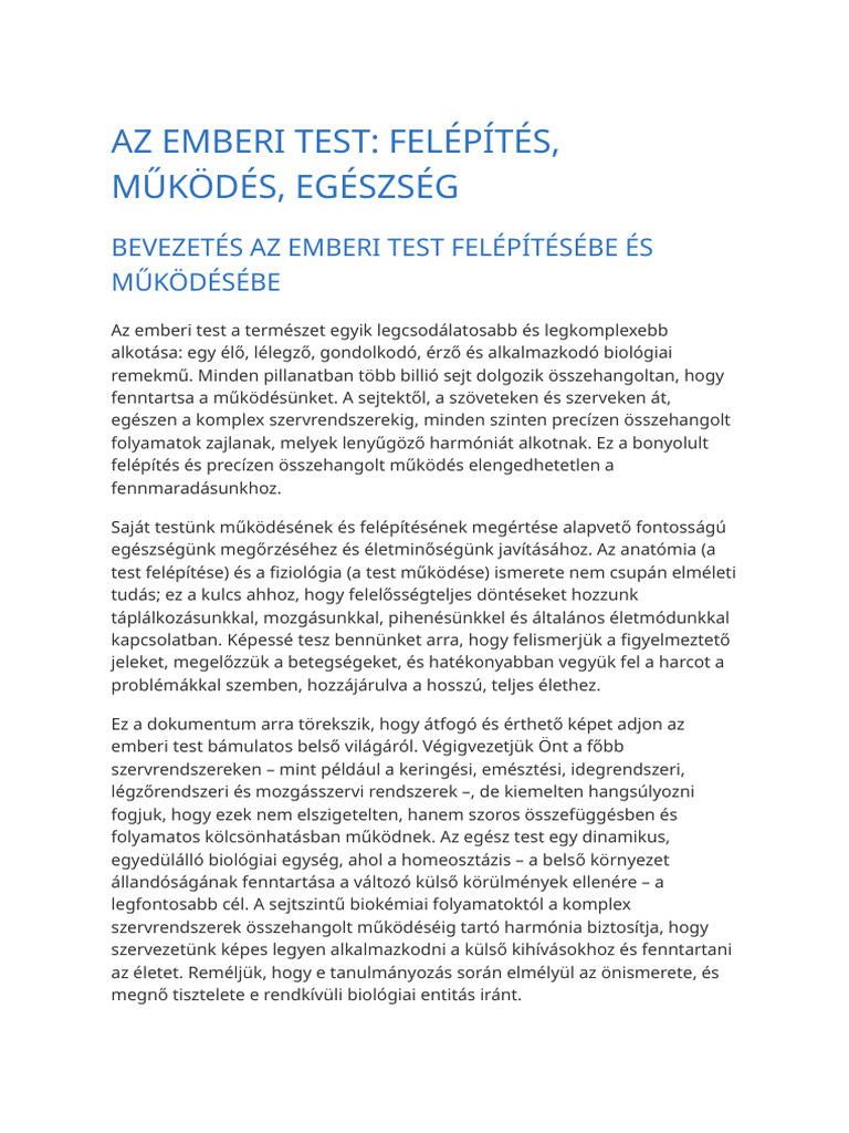 Az Emberi Test | PDF