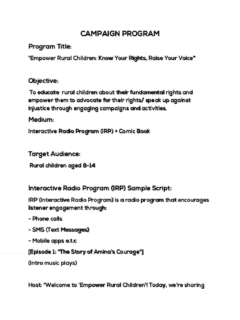 Festus - Campaign Assignment Child Right | PDF