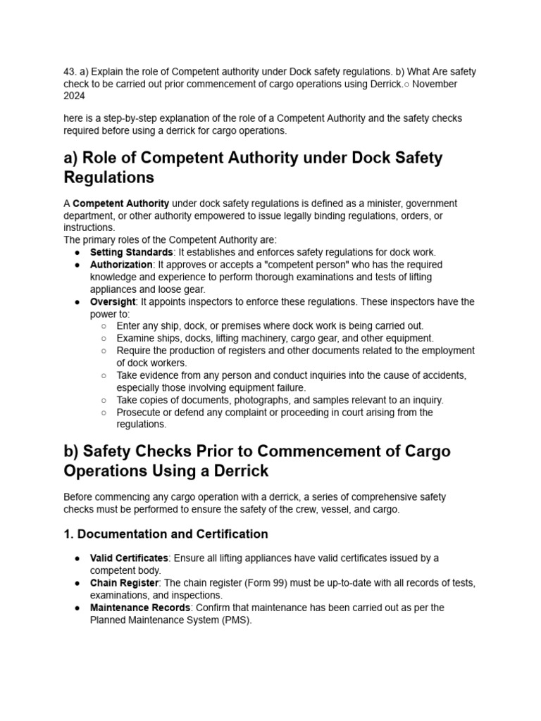 Derrick Safety Checklist | PDF | Occupational Safety And Health