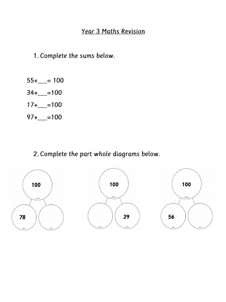 Y3 PTM Maths Revision | PDF