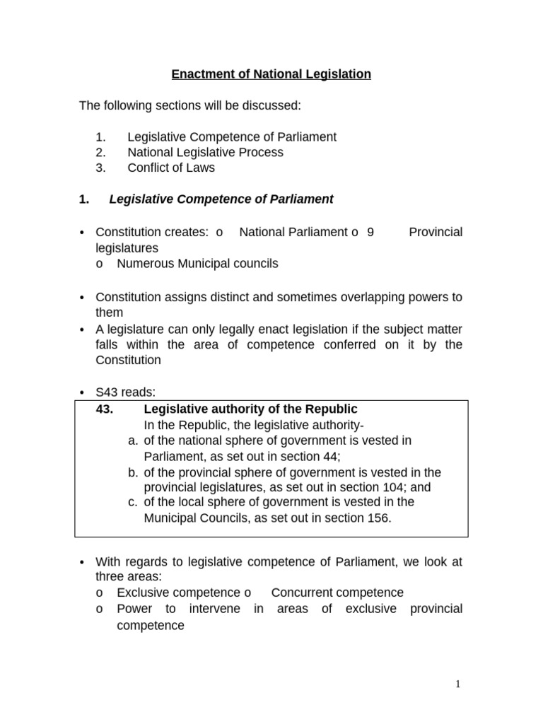 Enactment of National Legislation | PDF | Bill (Law) | United States ...