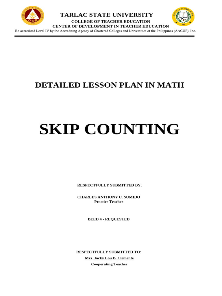 Math Lesson Plan: Skip Counting | PDF