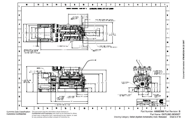 Cummins Genset Outline Document | PDF