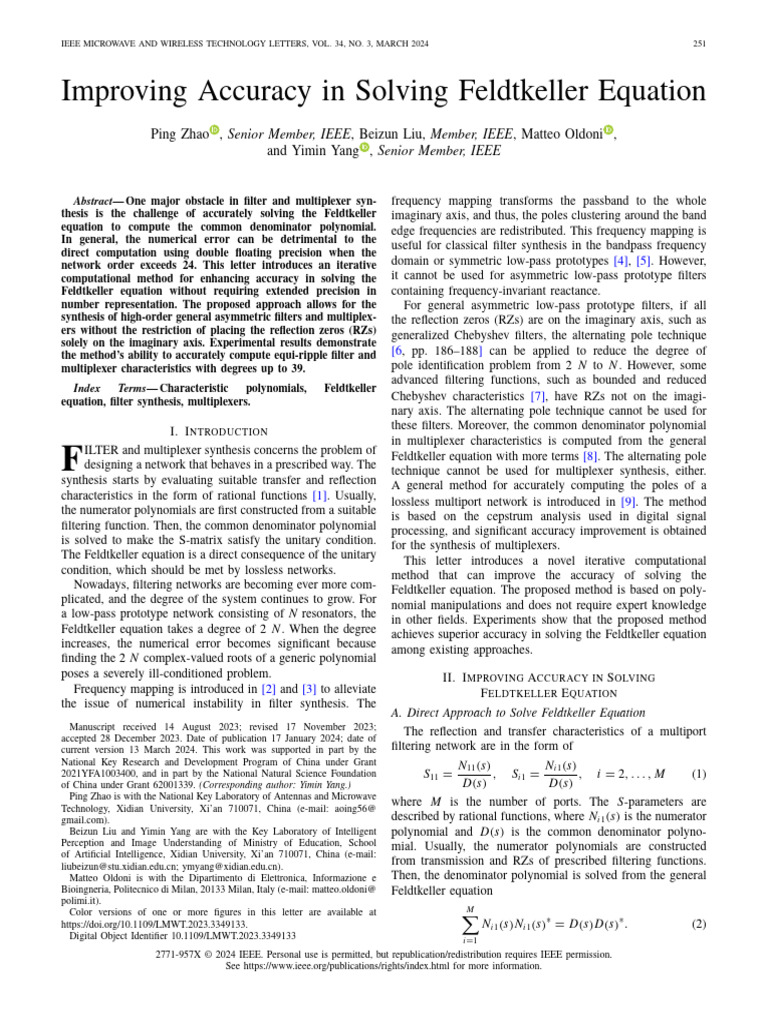 Improving Accuracy in Solving Feldtkeller Equation | PDF | Low Pass ...