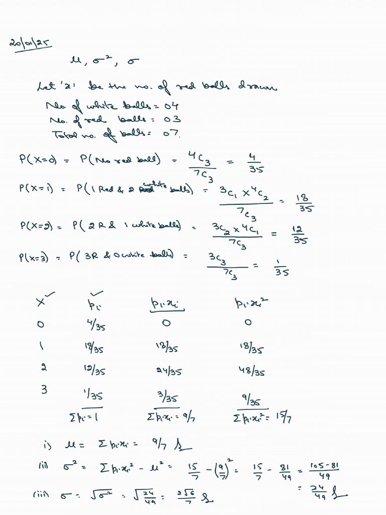 Maths Handwritten Notes of Basic Probability From NP Bali | PDF
