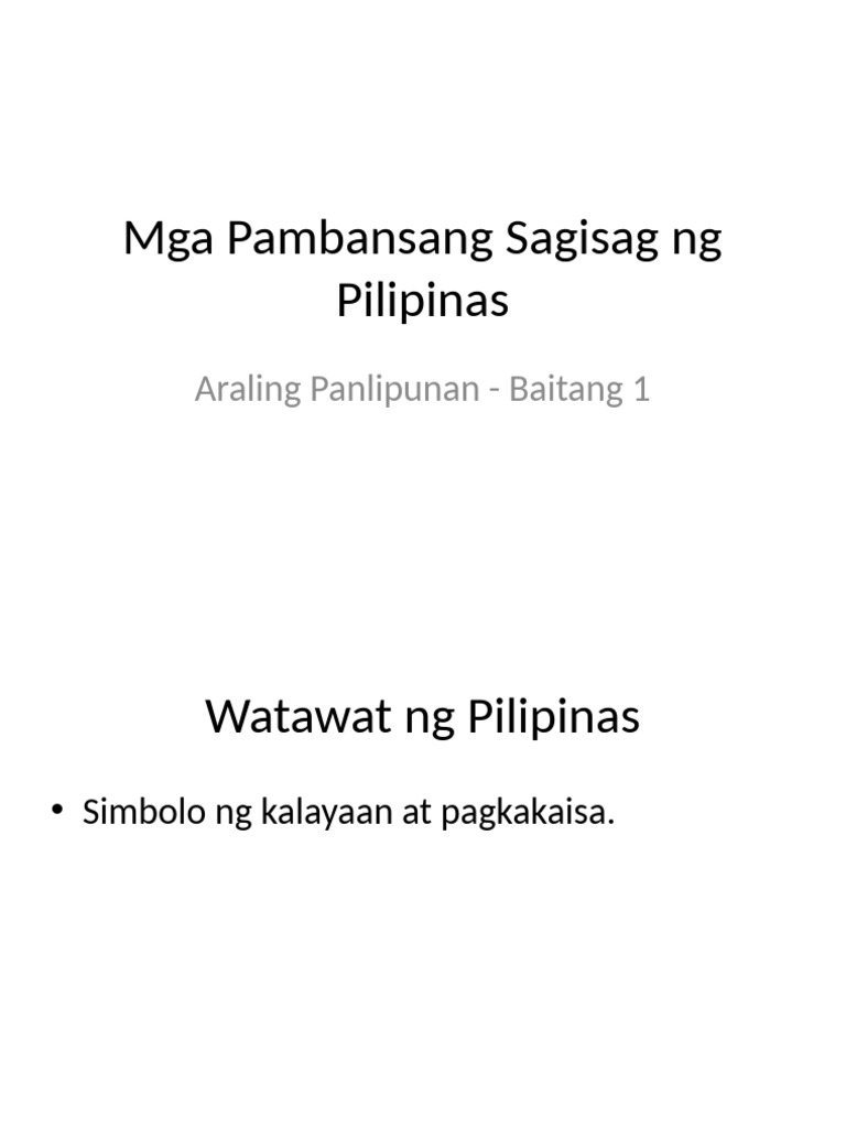 Pambansang Sagisag Baitang1 | PDF