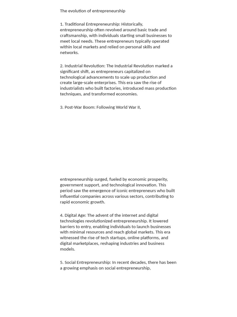 Evolution of Entrepreneurship - 240223 - 185416 | PDF ...