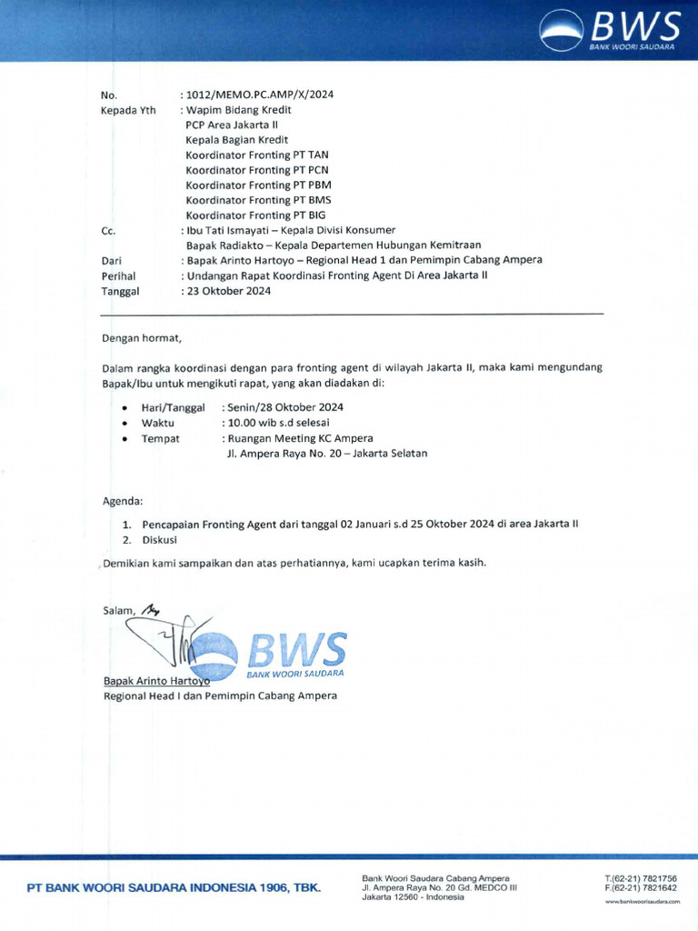 Memo Undangan 0001 | PDF