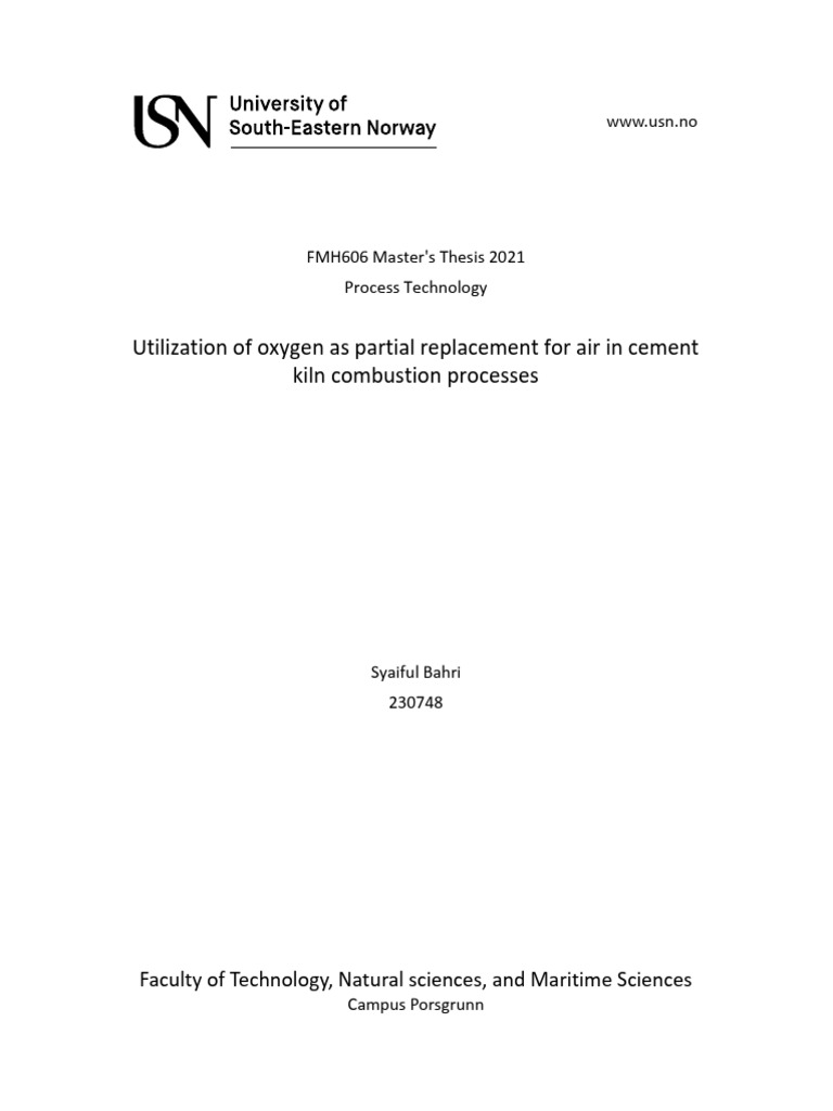 Bahri2012 OxygenEnrichment Cement Combustion | PDF | Combustion ...
