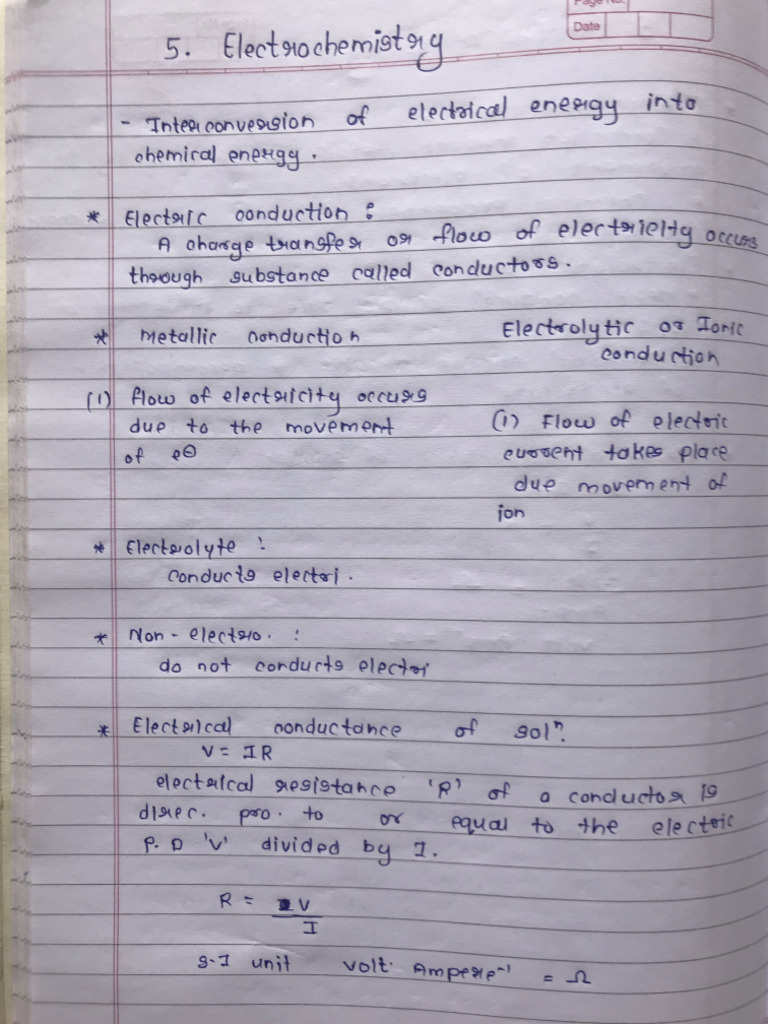 Electrochemistry Notes | PDF