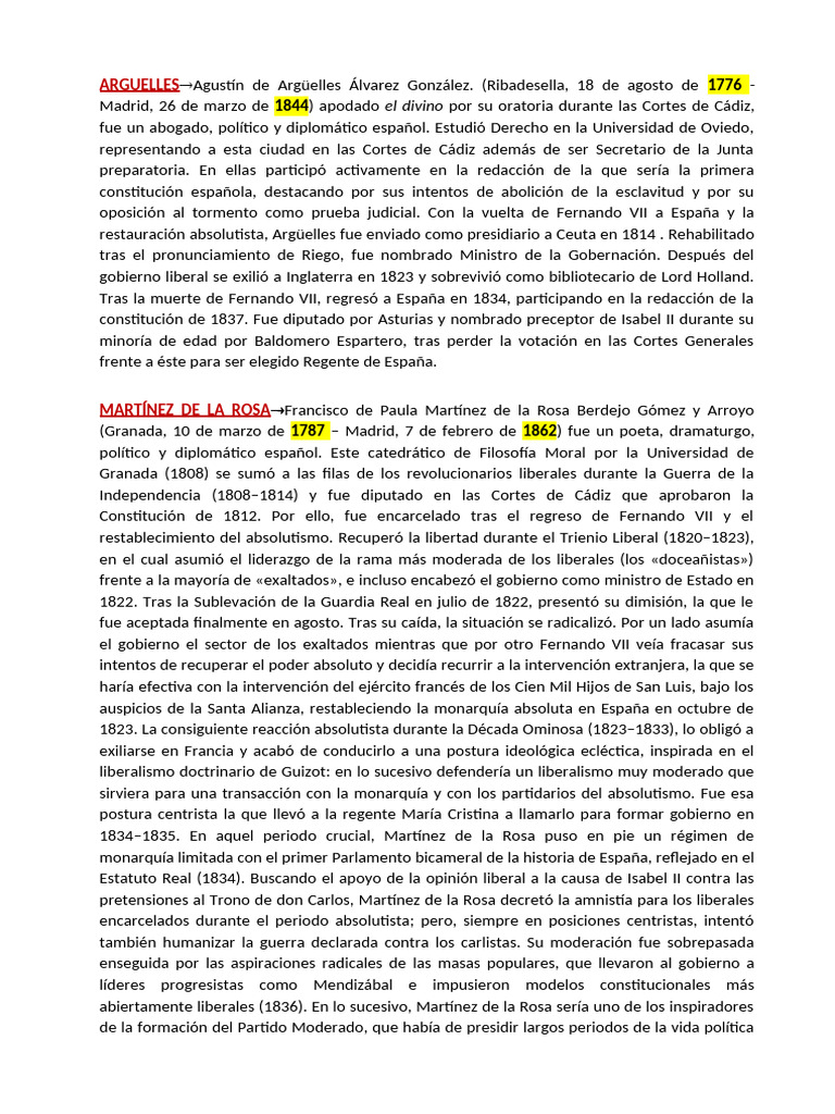 Biografías de políticos españoles del siglo XIX | PDF | España ...