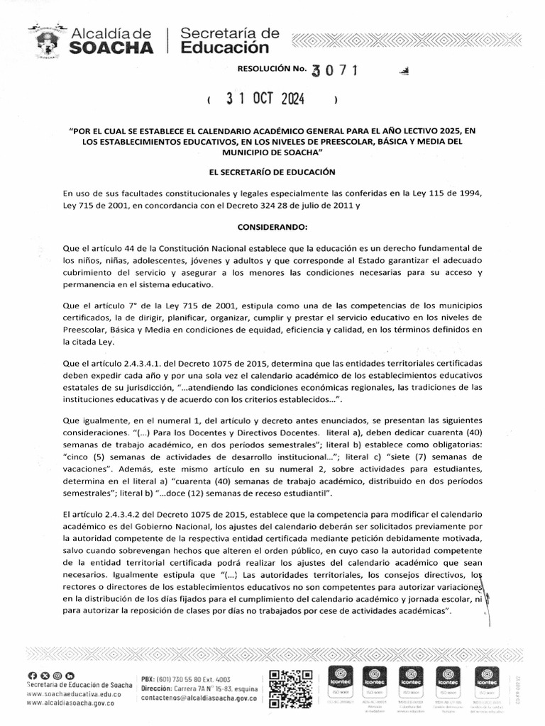 Resolucion 3071 2024-1 | PDF
