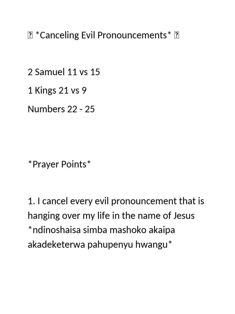 Canceling Evil Pronouncements | PDF