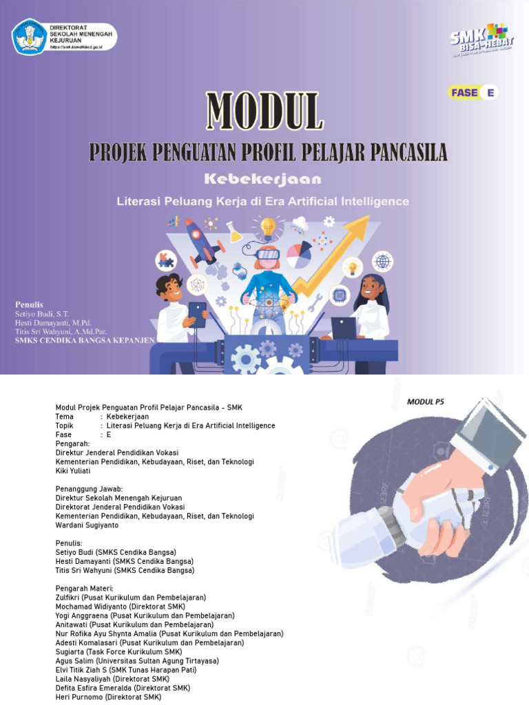 Modul Projek - Literasi Peluang Kerja Di Era Artificial Intelligence - Fase E (1) | PDF