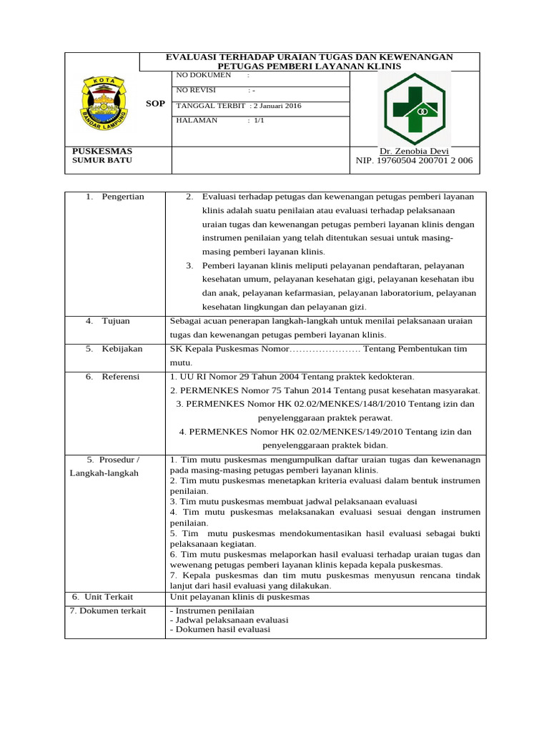 SOP Kop Contoh | PDF