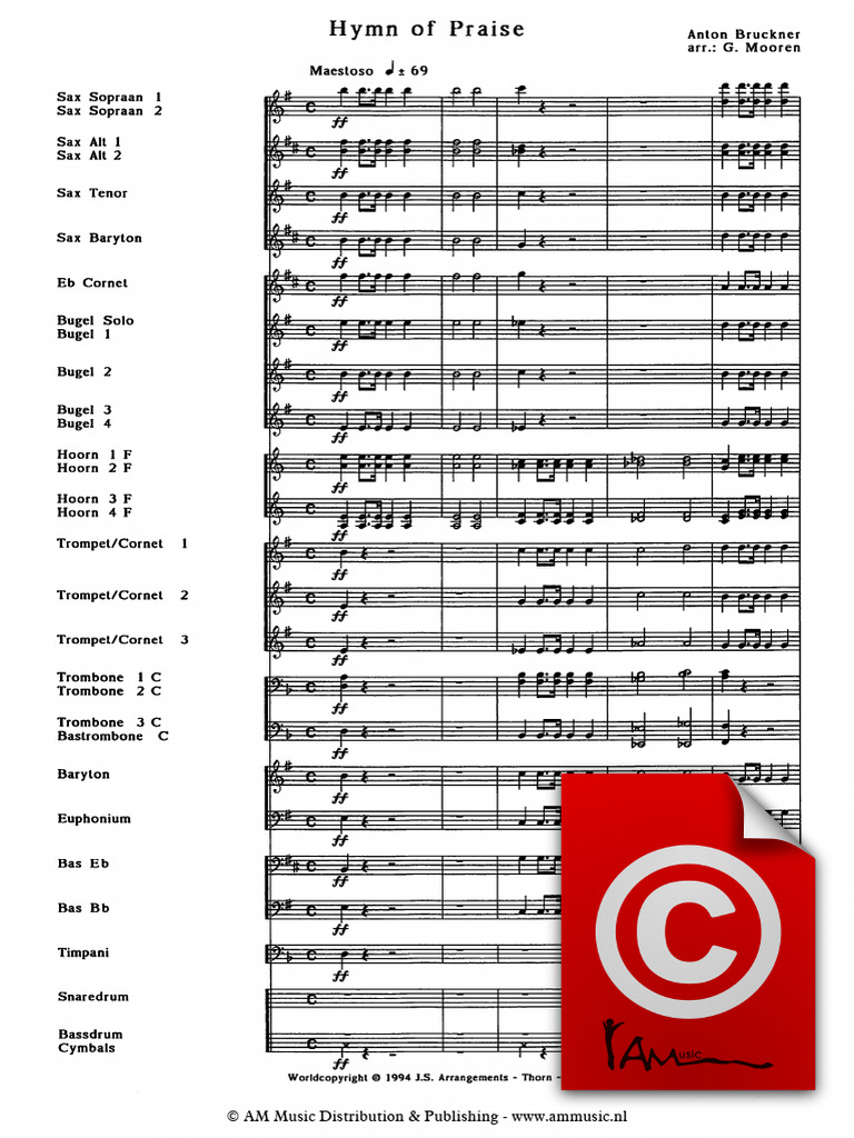 Hymn of Praise Fa - Score Sample-2 | PDF