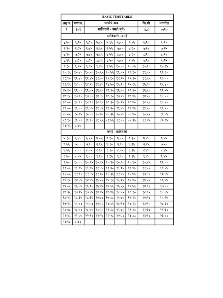 BusTimeTable TransportDept 26-3-2025 | PDF