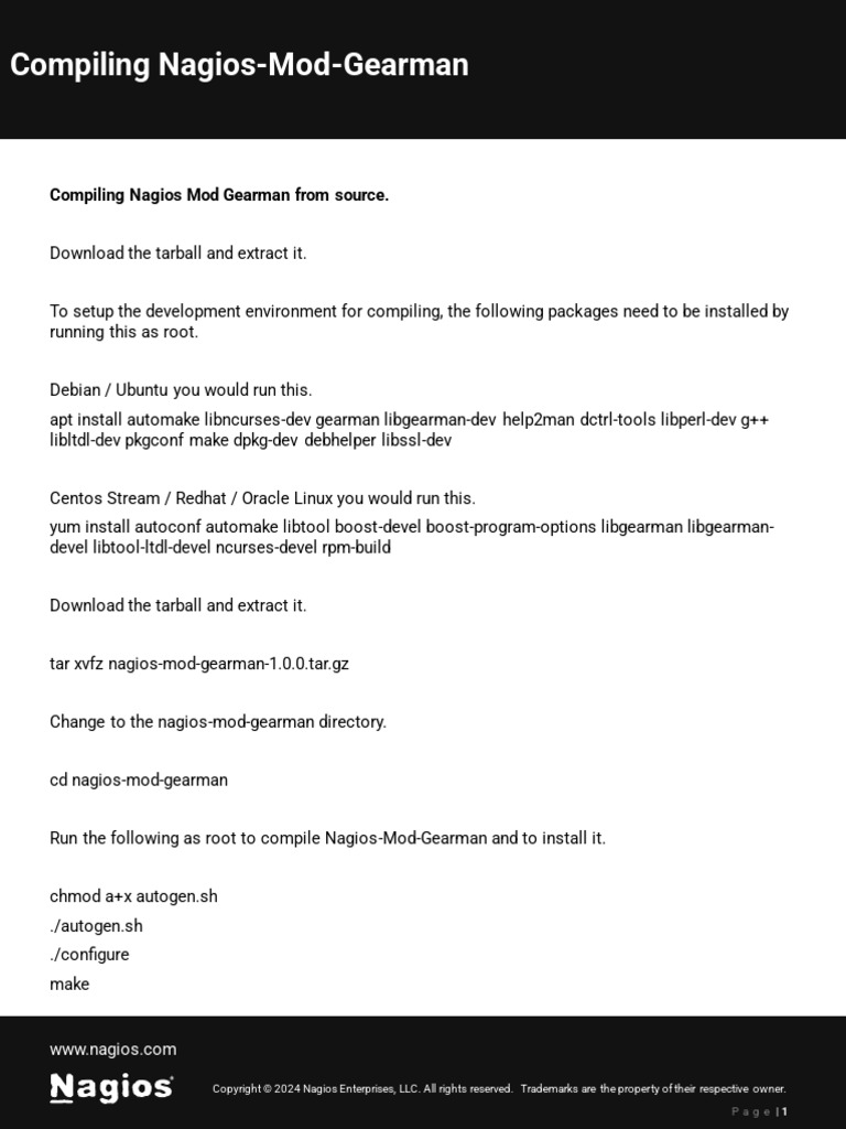Compiling Nagios Mod Gearman | PDF | Software | Operating System Families
