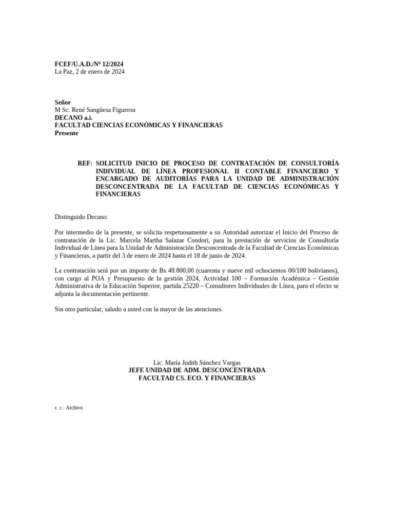 Solicitud Inicio de Proceso | PDF