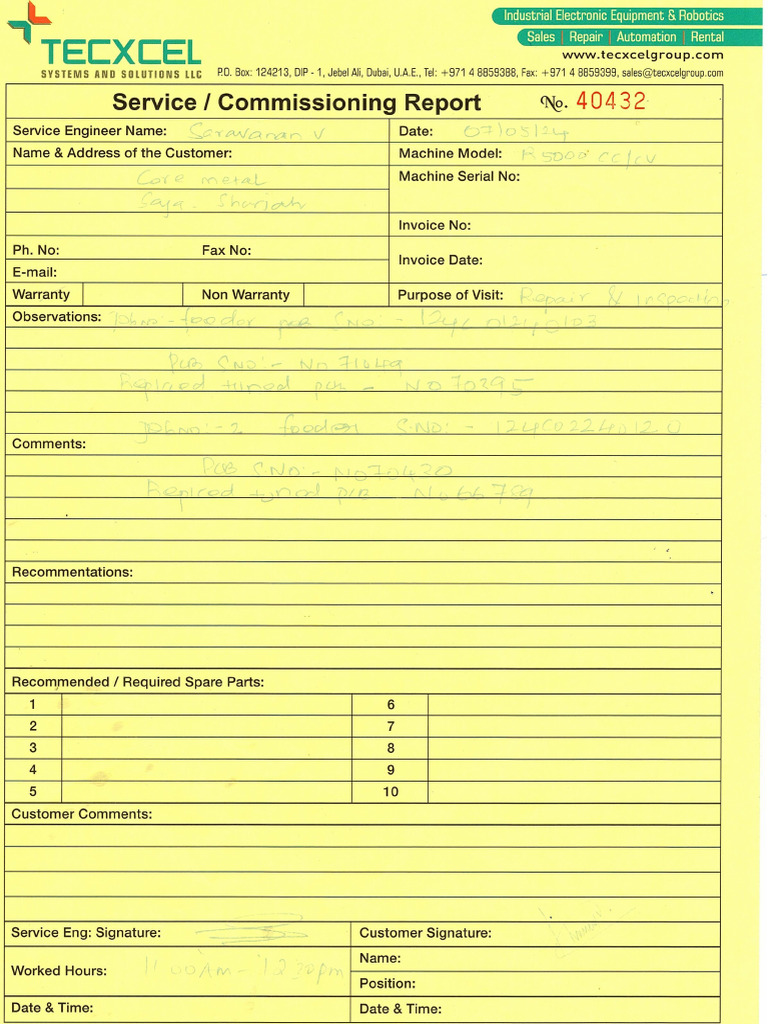 Tecxcel Services Report | PDF