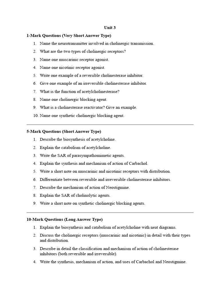 Unit 3 Main Questions | PDF