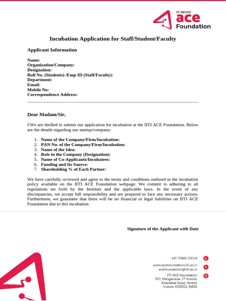 Application Form For IITI Members | PDF