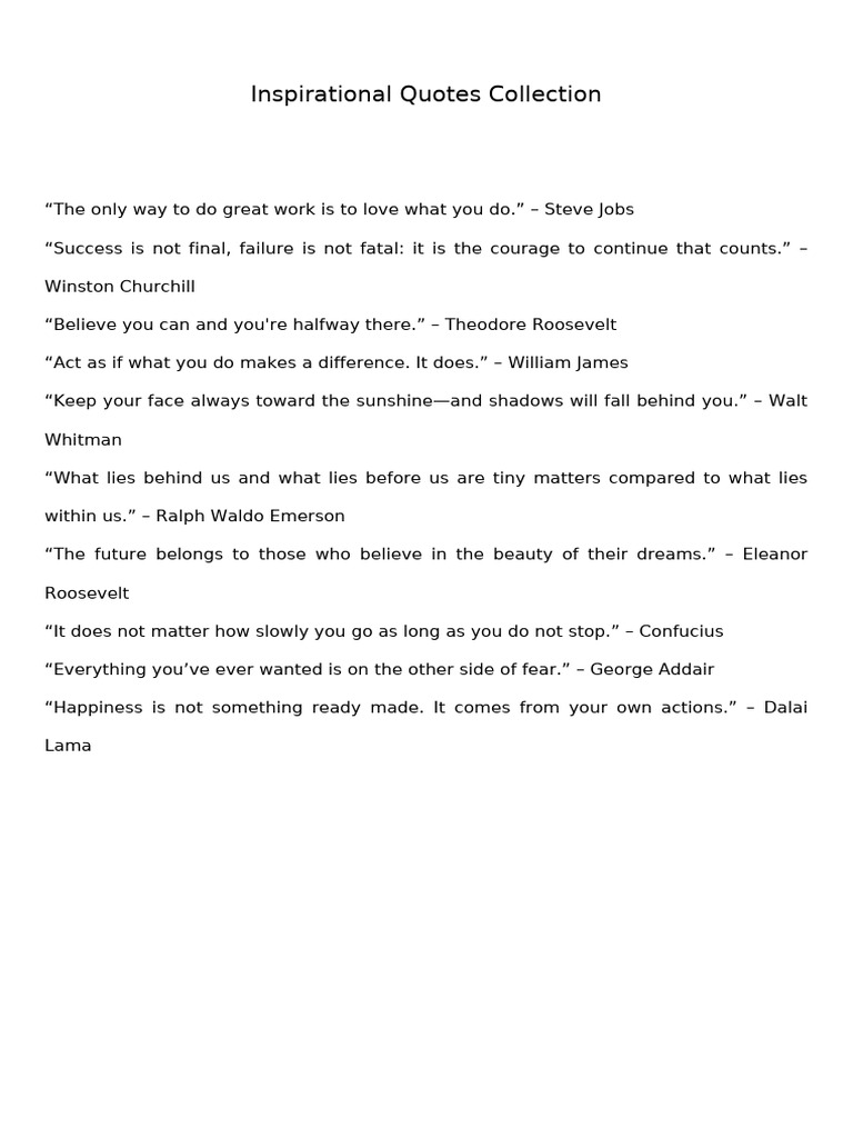 Collection of Inspirational Quotes | PDF