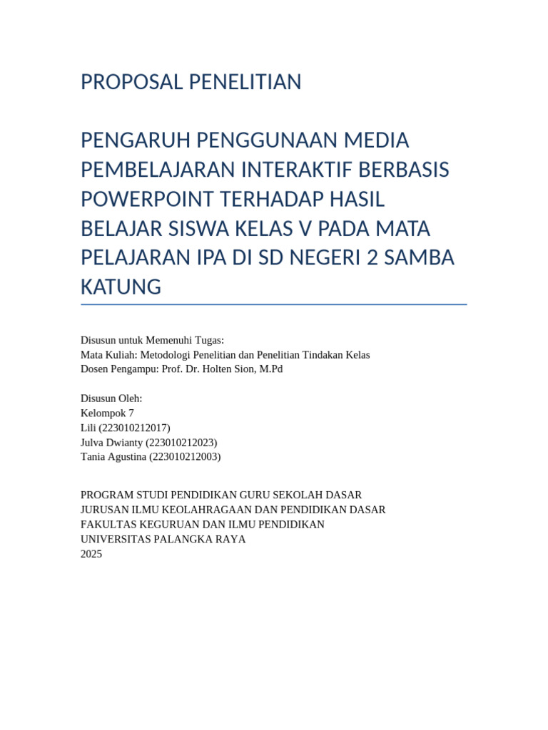 Proposal Revisi Bab 1-3-18 Halaman | PDF