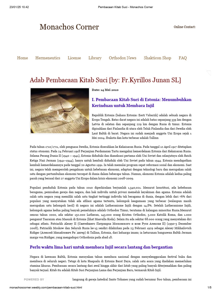 Pembacaan Kitab Suci - Monachos Corner | PDF