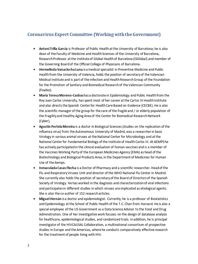Coronavirus WHO Spanish Institutes | PDF | Public Health | Infection