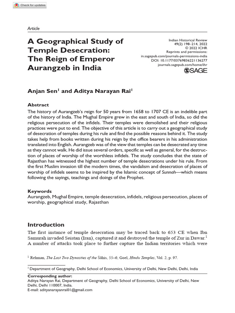 Anjan Sen and Aditya Narayan Rai | PDF | Muhammad | Mughal Empire