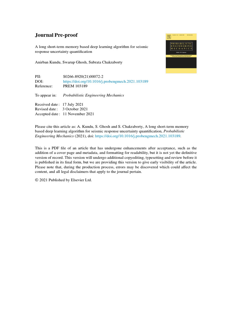 A Long Short-Term Memory Based Deep Learning Algorithm For Seismic Response Uncertainty ...