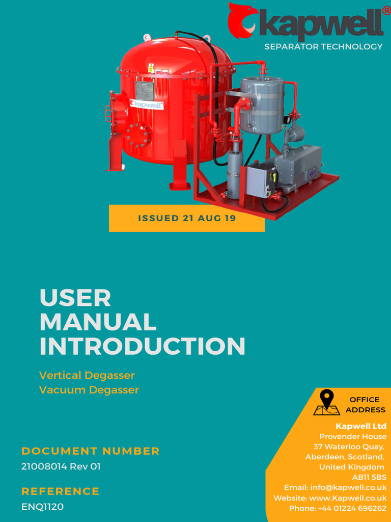 Vertical Degasser User Manual | PDF