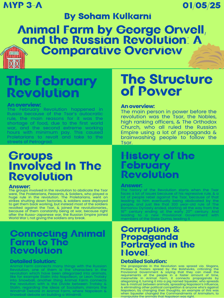 Animal Farm by George Orwell, and The Russian Revolution A Comparative ...
