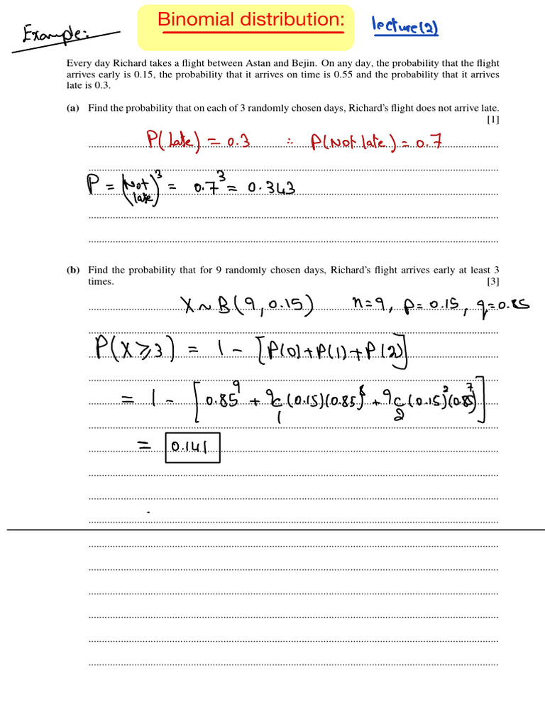 Binomial distribution lecture (2) last lecture | PDF | Probability | Probability Theory