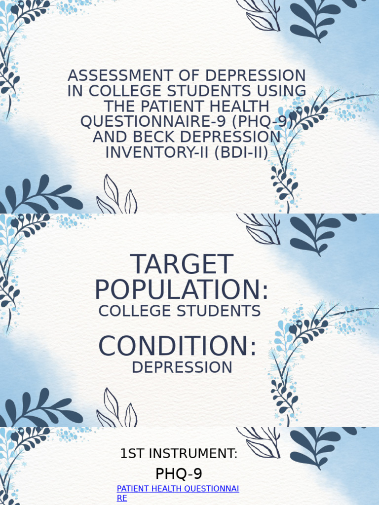 Assessment of Depression in College Students Using The Patient Health ...