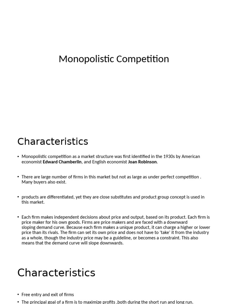 Monopolistic Competition | PDF | Economic Equilibrium | Monopoly