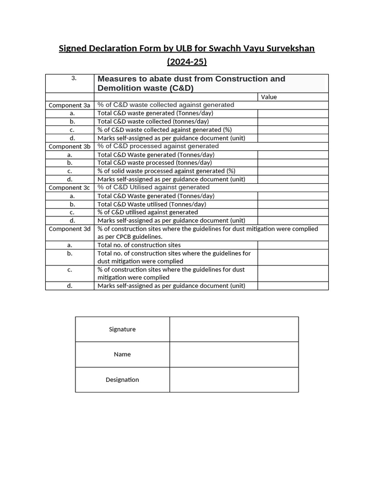 C&D Waste Management Declaration Form | PDF