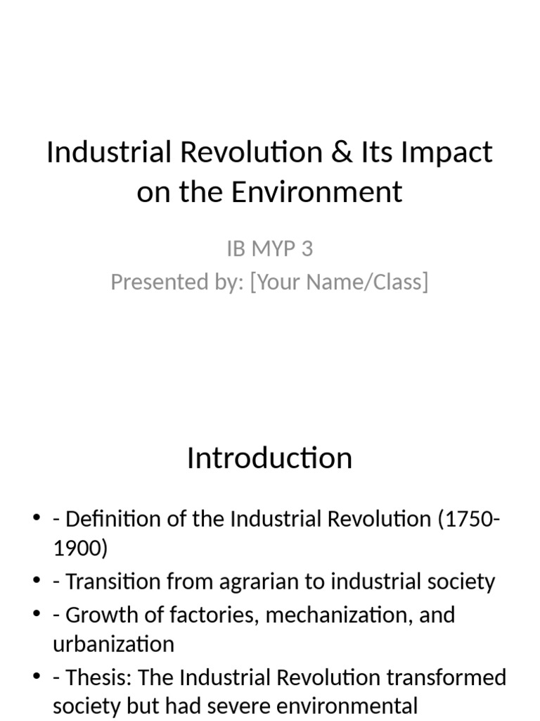 Industrial Revolution's Environmental Impact | PDF | Pollution ...
